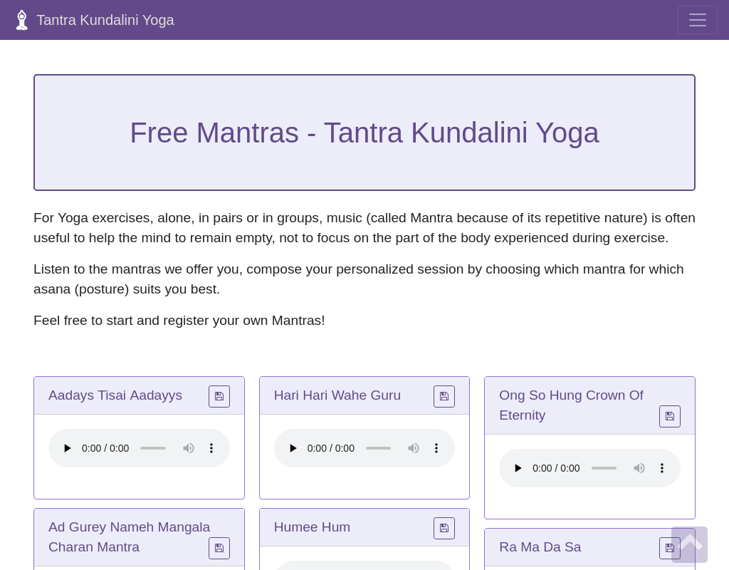 Mantras available as free download - Yoga Music