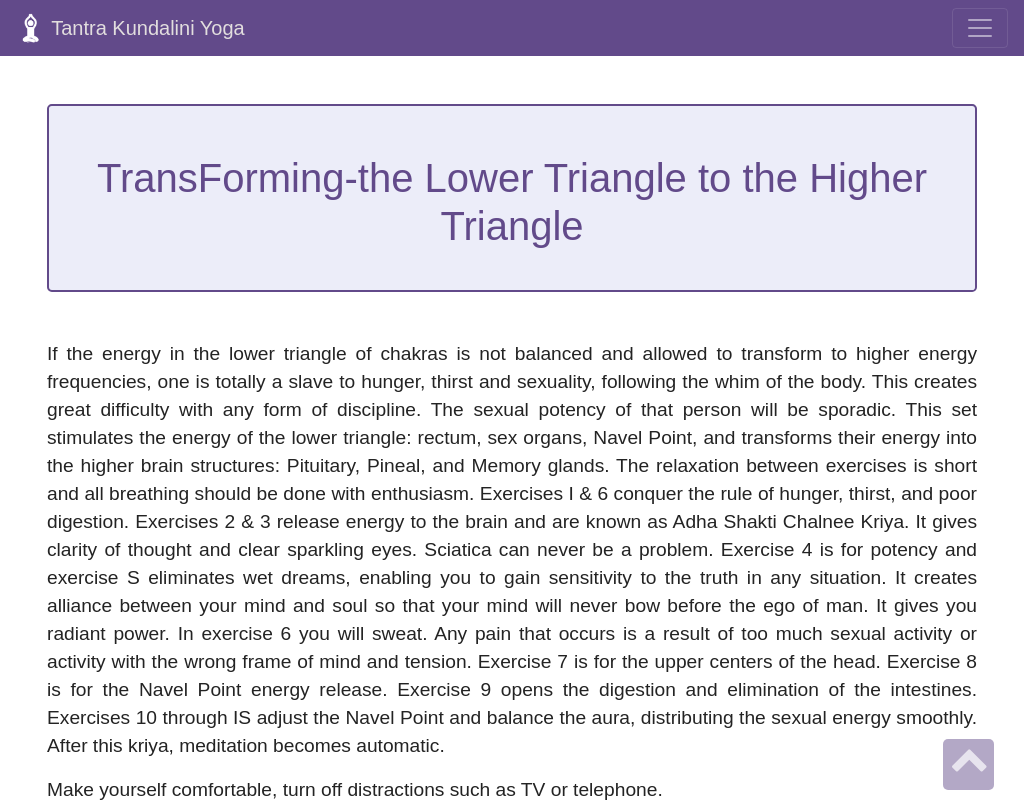 TransForming-the Lower Triangle to the Higher Triangle | Kundalini Yoga
