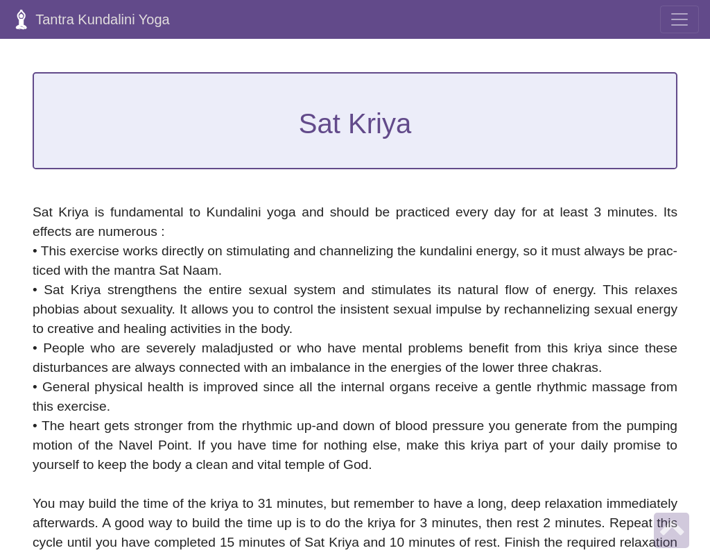 Sat Kriya | Kundalini Yoga